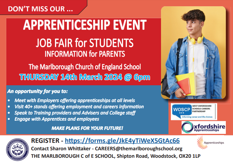 Apprenticeship Fair 14th March - News - The Marlborough C of E School
